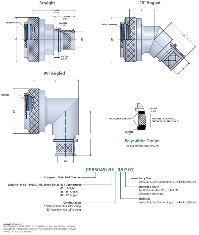 CP85049/82, /83, /84 Backshell | Compaero